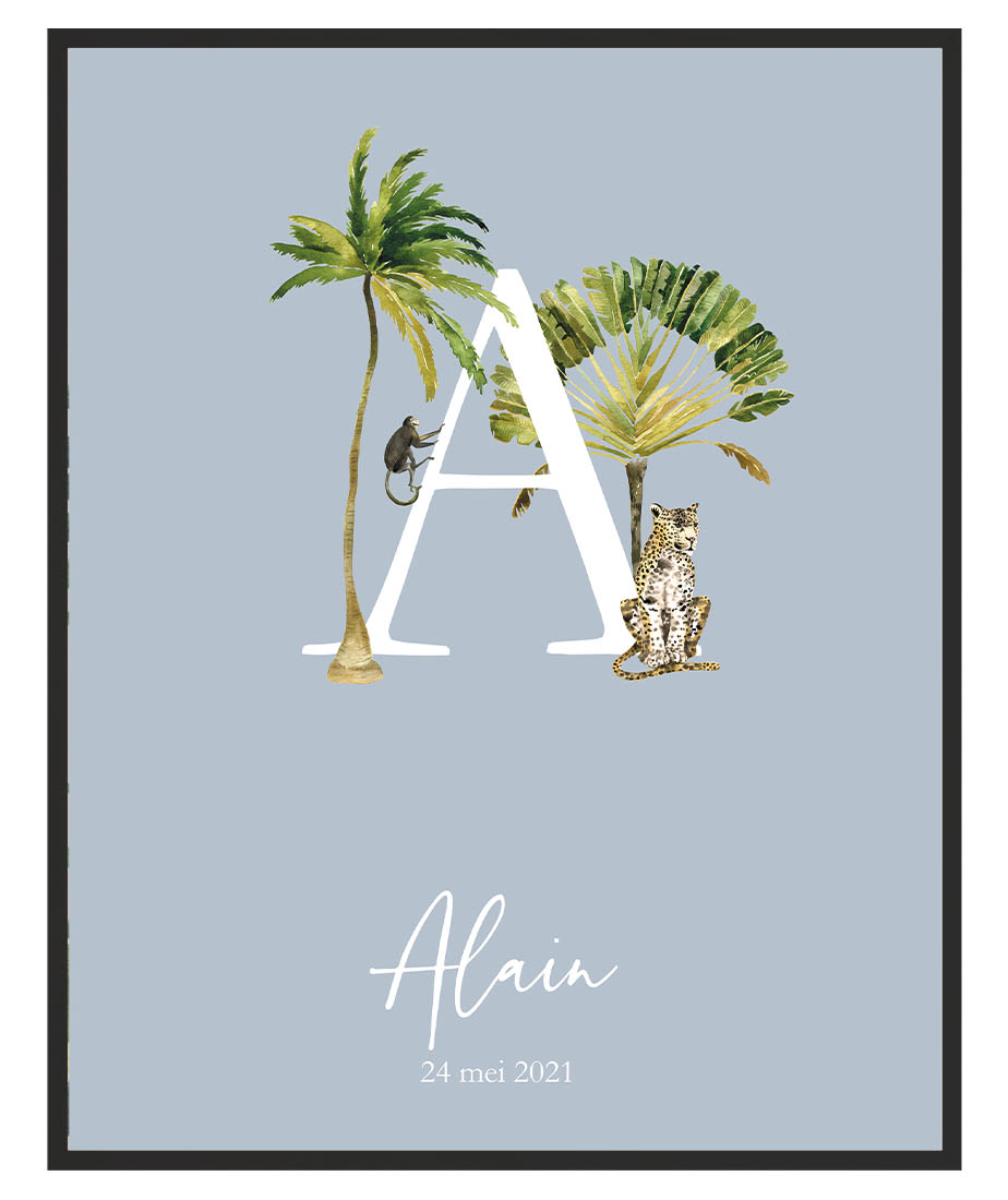 Letterposter tropical A custom - Studio le petit